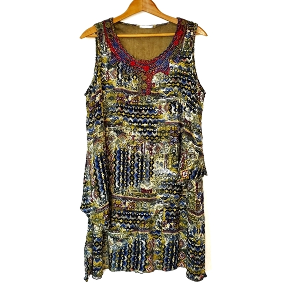 Vasana | Dresses | Vasna Jewel Toned Art To Wear Gypsy Midi Dress ...